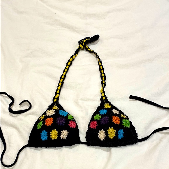 Accessories | Colorful Crochet Halter Bikini Top | Poshmark